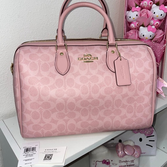Coach | Bags | Coach Pink Signature Handbag | Poshmark